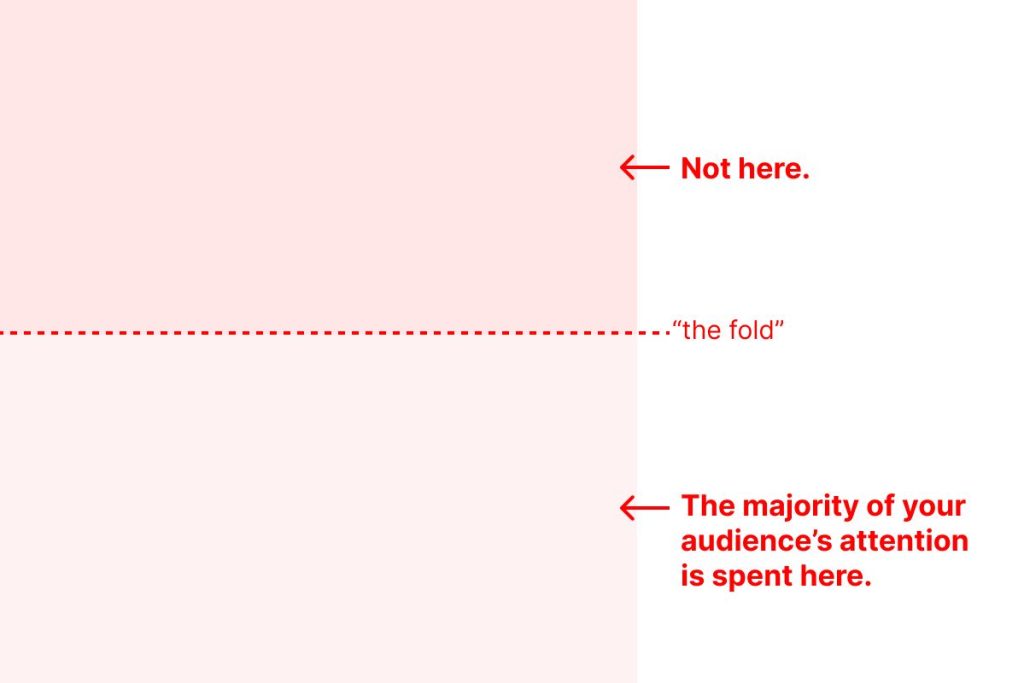 Don't worry quite so much about "above the fold" - below the fold is ...